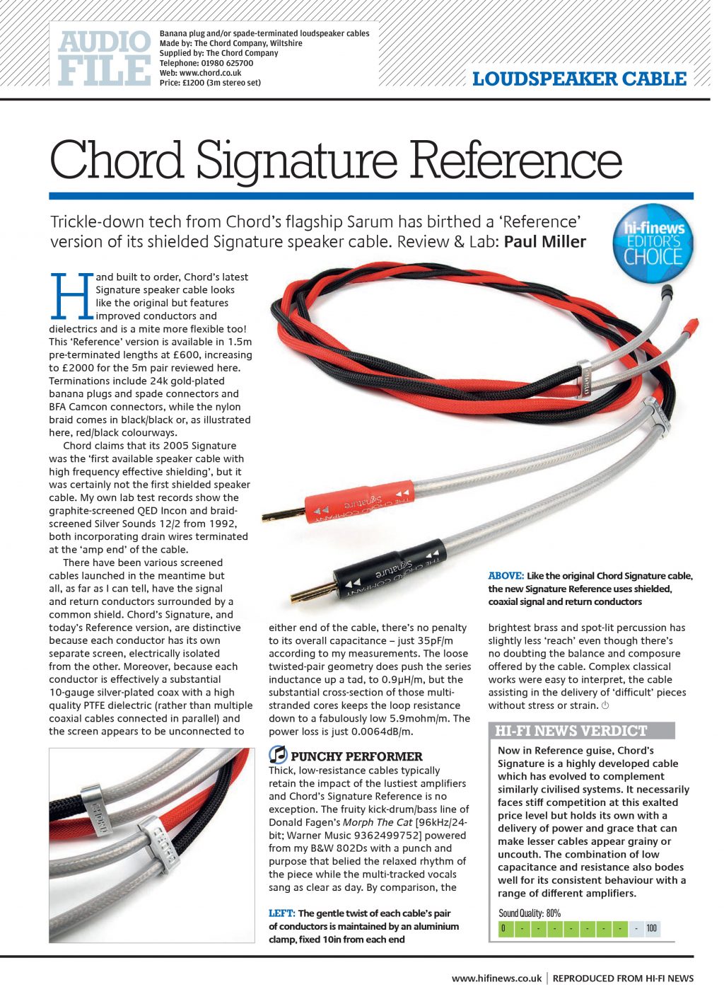 Product review: Chord Signature Reference speaker cable - Hi-Fi News ...